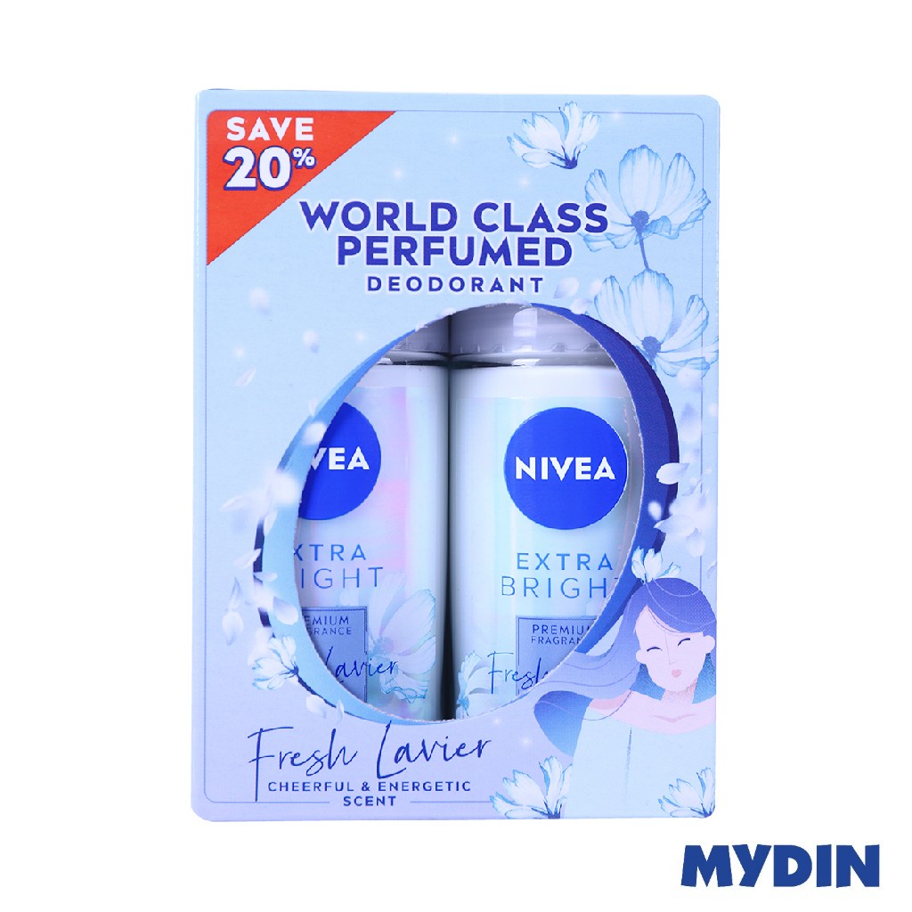 Nivea Woman Roll On Extra Bright Twinpack Save 20% (50ml) - Fresh Lavier | Shopee Malaysia