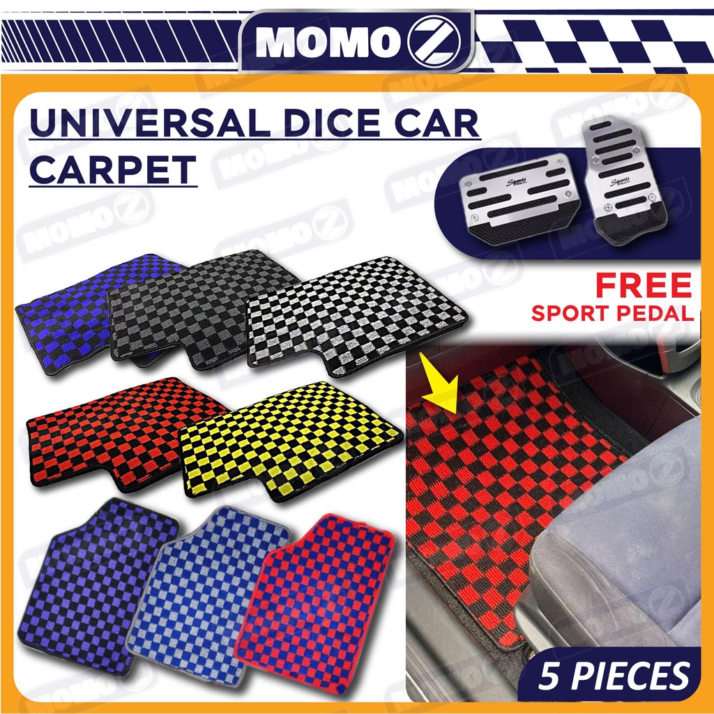 (BUY 1 GET 1 SPORT PEDAL) Car Universal Floor Mat Dice Carpet Dadu ...