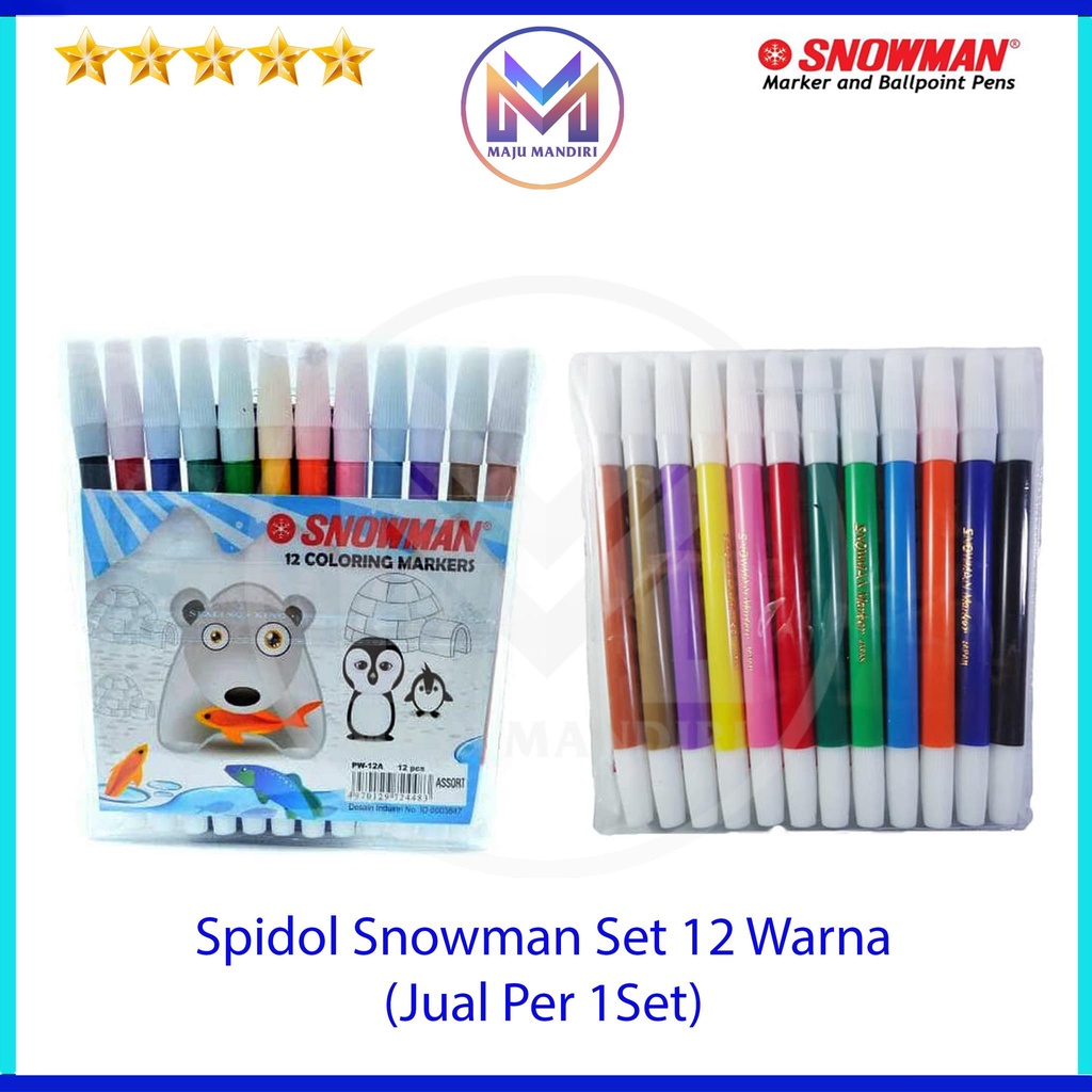 12 Colors Small Snowman Markers / 12 Colors Permanent Marker Set ...
