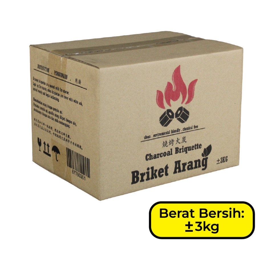 Arang BBQ High Quality Charcoal Briquette 3kg | Shopee Malaysia