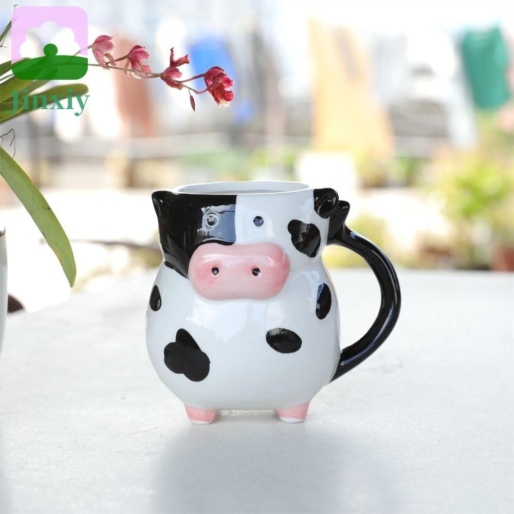 JINXIY Cow Ceramic Mug, Comfortable Grip Large-capacity Coffee Cup ...