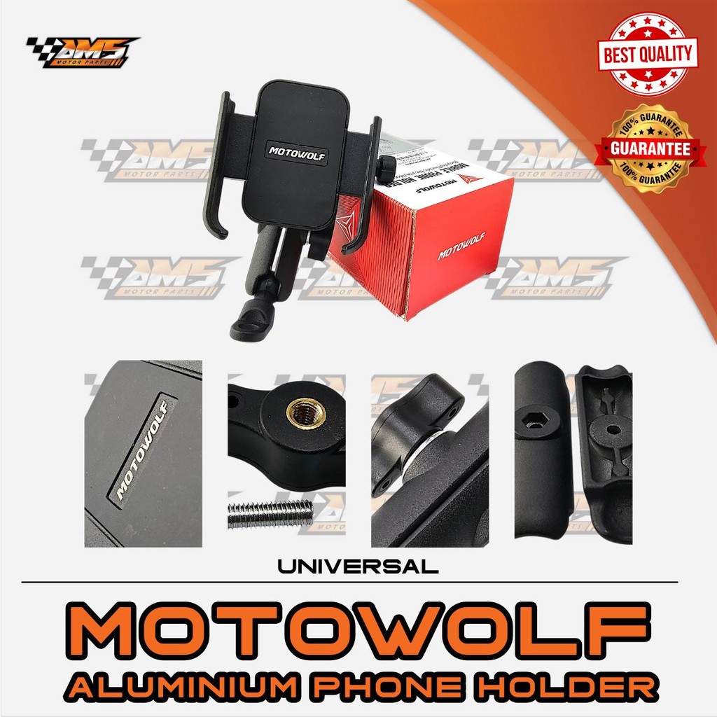 UNIVERSAL MOTOWOLF ALUMINIUM PHONE HOLDER | Shopee Malaysia