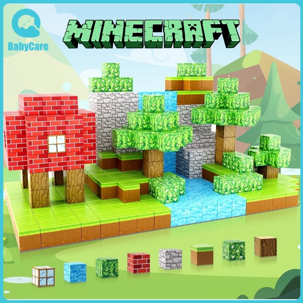 My World Minecraft Magnetic Cube Building Blocks: DIY Educational Set ...