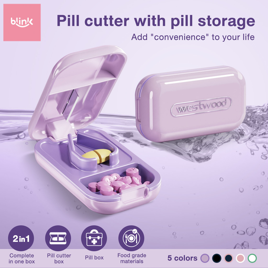 Medicine Cracker Cutter Portable Pill splitter storage Compartment ...
