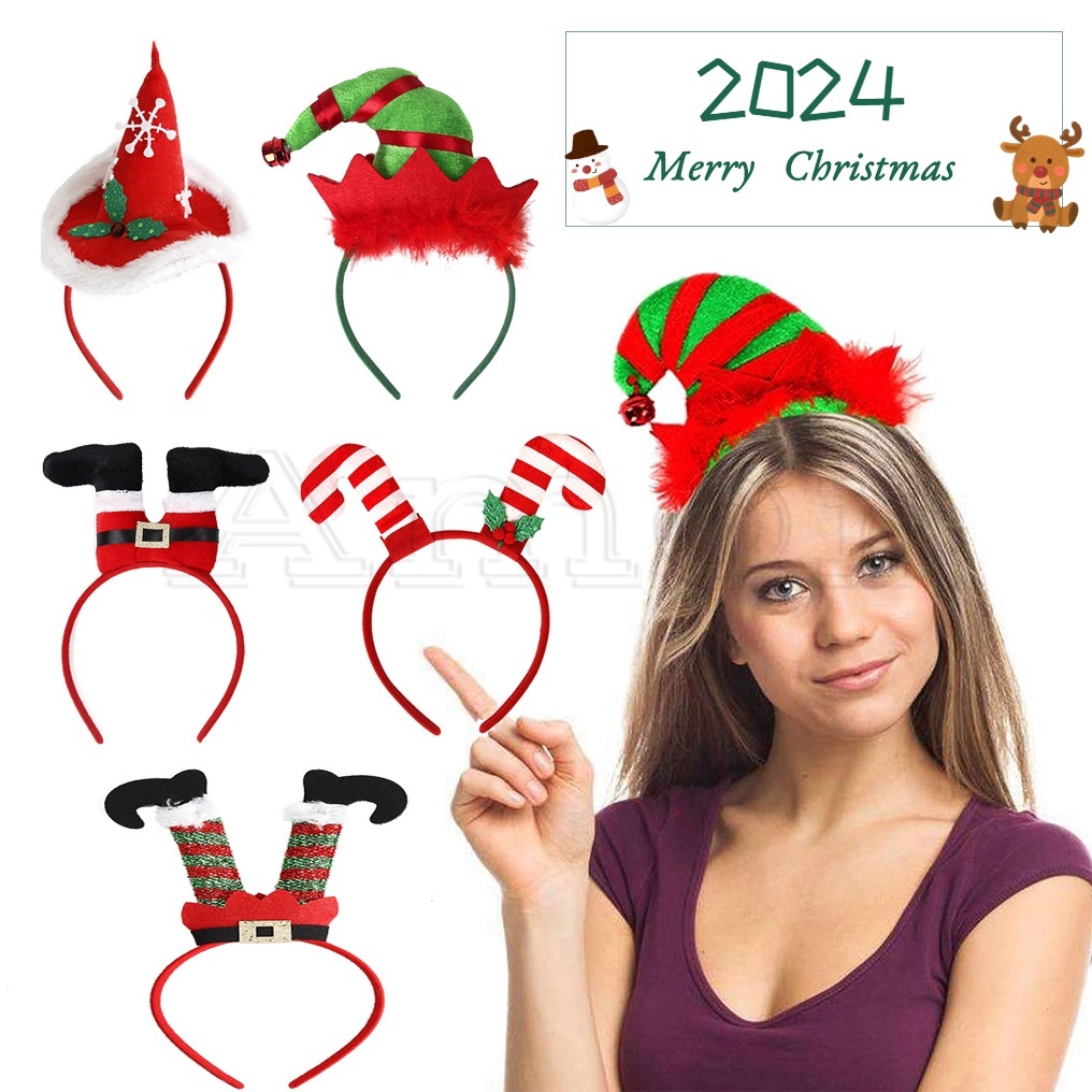 Xmas Hat Santa Claus Leg Christmas Headbands 2024 Merry Christmsa Kids ...