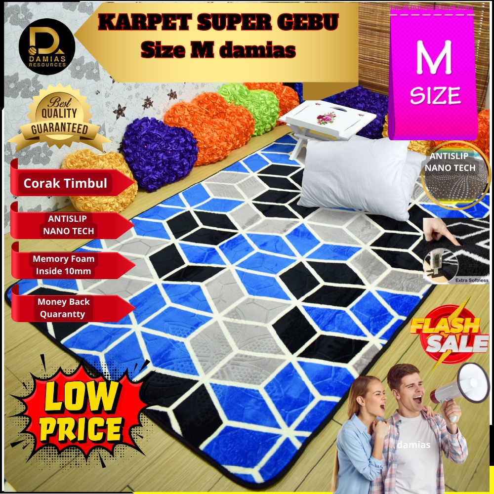 Karpet Gebu Tebal Carpet Corak Timbul 5D Promo Raya Damias gift TEBAL ...