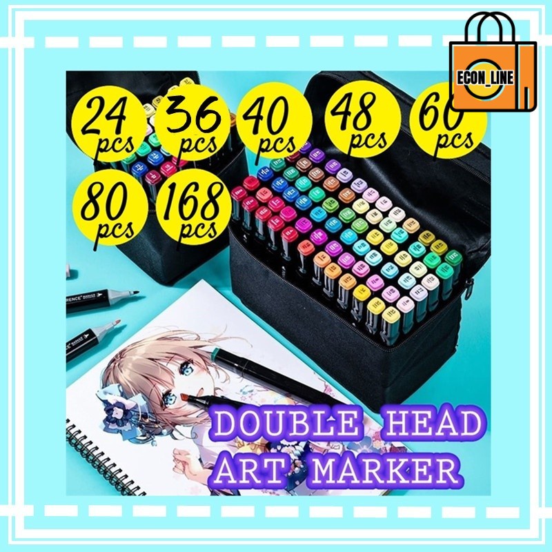 24/36/40/48/60/80/168pcs Touch Colours Graphic Art Drawing Twin Tip ...