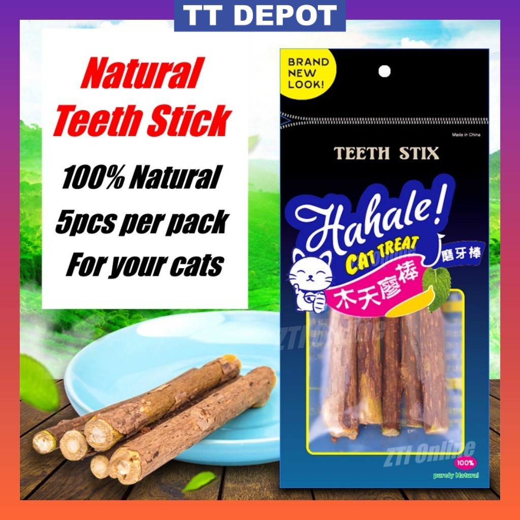 Ready Stock Cat Snack Natural Cat Mint Stick Molar Chew (5pcs/pack ...