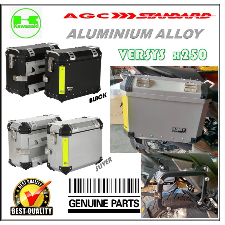KAWASAKI VERSYS X250 X300 FULL ALUMINIUM SIDE BOX HIGH QUALITY WATER ...