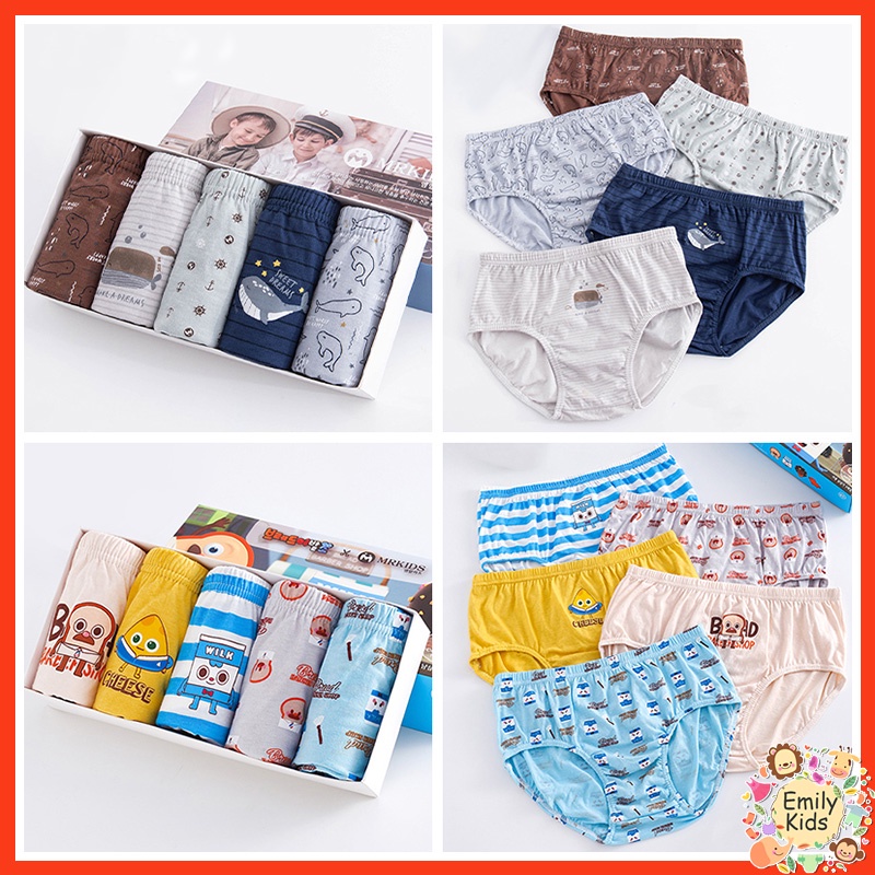 Ready Stocks 5 Pcs 2-13Yrs Old Kids Briefs Premium 100% Cotton Boxer ...
