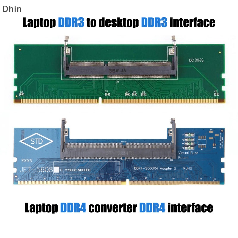 Dhin Ddr3 Ddr4 Ddr5 Laptop To Desktop Memory Adapter Card So Dimm To Pc Dimm Card Ddr3 Ddr4 