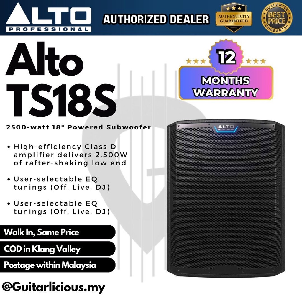 ALTO TS18S 2500-watt 18inch Powered Subwoofer ( TS-18S / TS 18S / TS18 ...