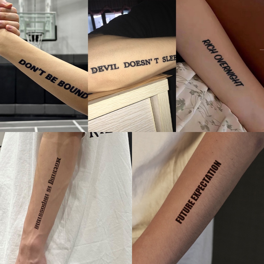 English inspirational short sentences temporary tattoo stickers ...