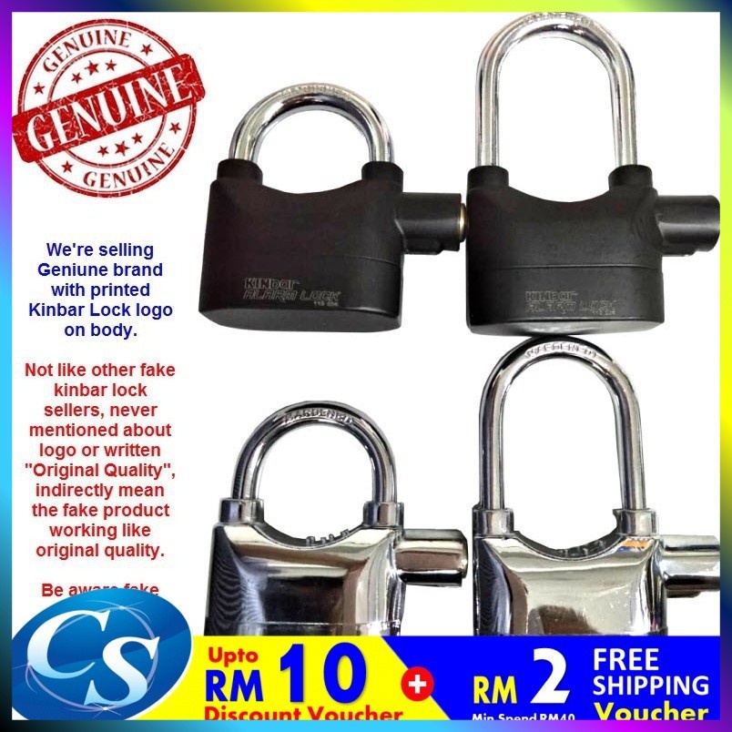 Original Kinbar Lock SIREN ALARM PADLOCK for DOOR Motor Bike Rumah ...