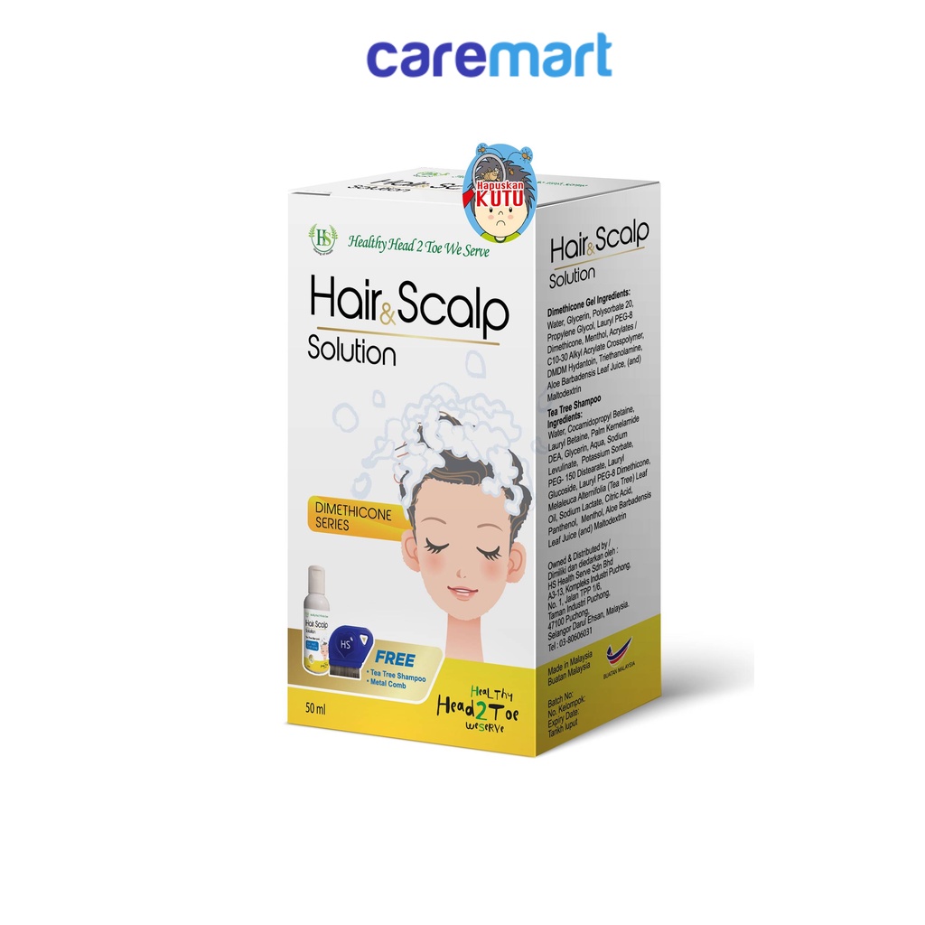 Hs Hair And Scalp Solution Hair Lice Shampoo Ubat Kutu 50ml Exp 05