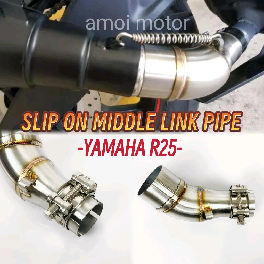 R25 SLIP ON MIDDLE LINK PIPE 2013-2016 ADAPTER R25 EXHAUST PIPE MUFFLER ...