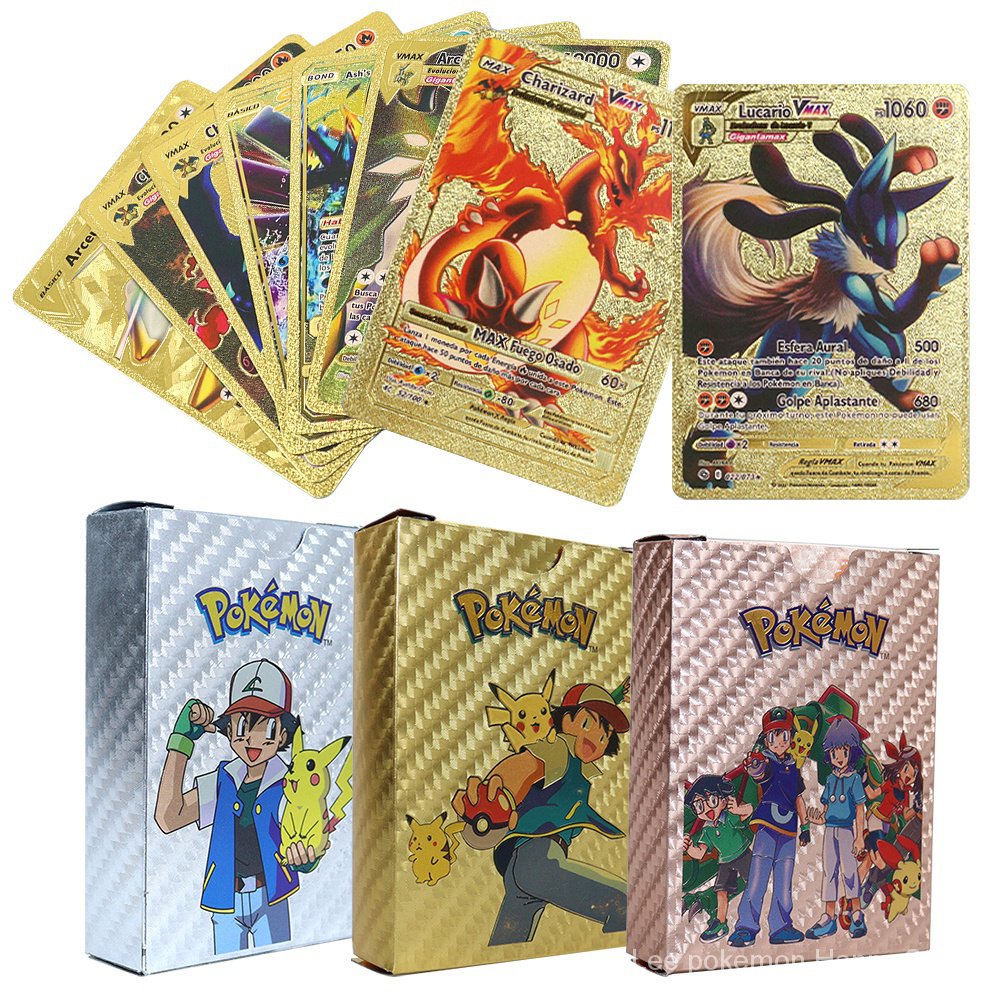 Pokemon Rose Gold Foil Cards Box Imitation Metal 10000HP Arceus ...
