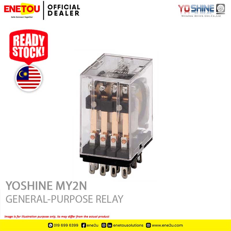 YOSHINE MY4N 14 PIN 4PDT RELAY C/W LED INDICATOR | Shopee Malaysia
