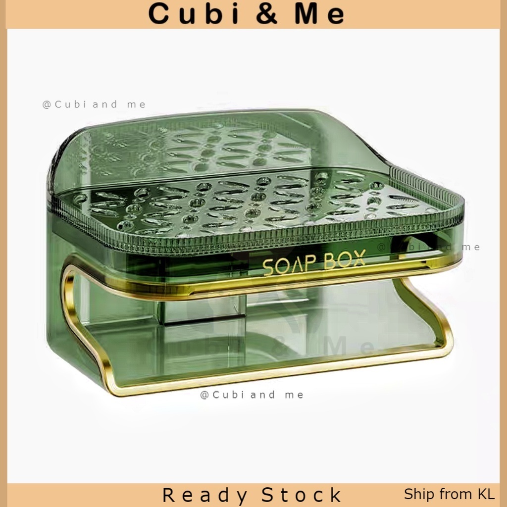 C&M Double Layer Transparent Soap Box Draining Soap Box Wall-mounted ...