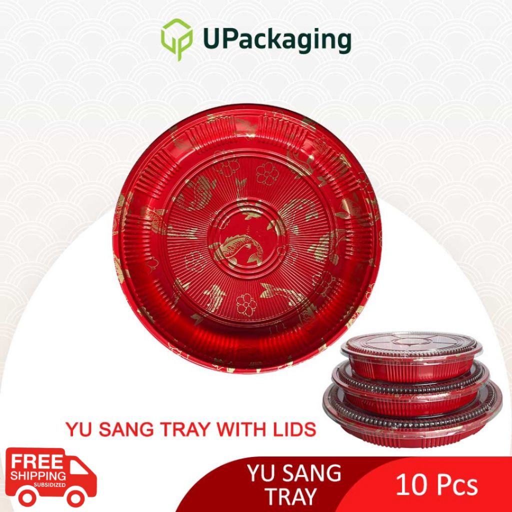 [10 Pcs] YEE SANG TRAY Sushi Trays with Lids Yu Sheng Sang Sushi ...