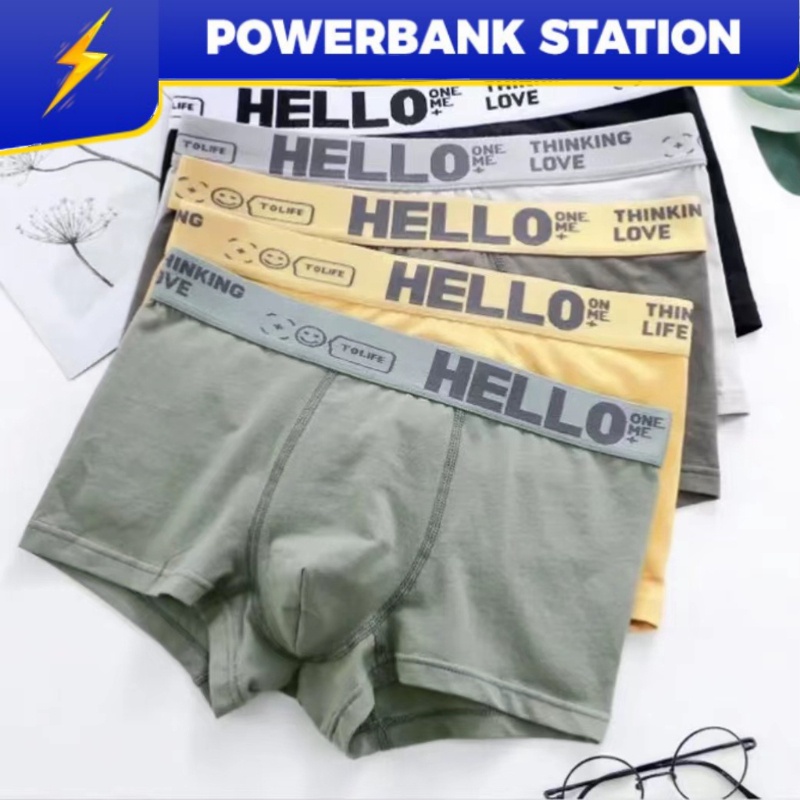 PSB_ Men's Boxer Cotton 5 In 1 Set underwear Lelaki Graphene ...
