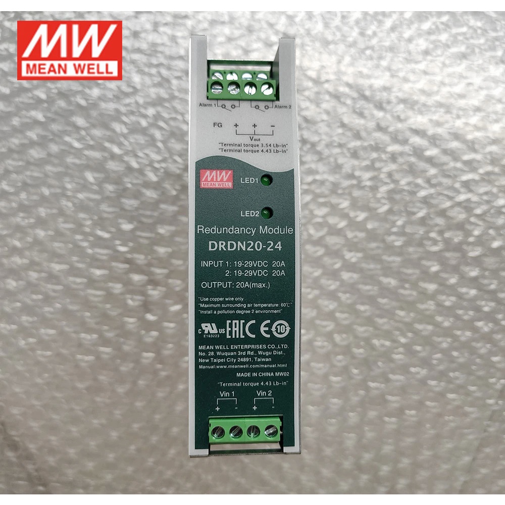 Original MEAN WELL DRDN20-24 20A 19-29Vdc 24V DIN Rail Type Power ...