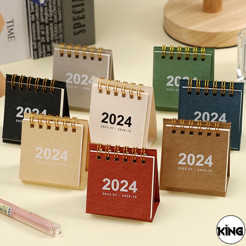 KI 2024 Standing Flip Desktop Calendar / Simple Mini Desk Calendar ...