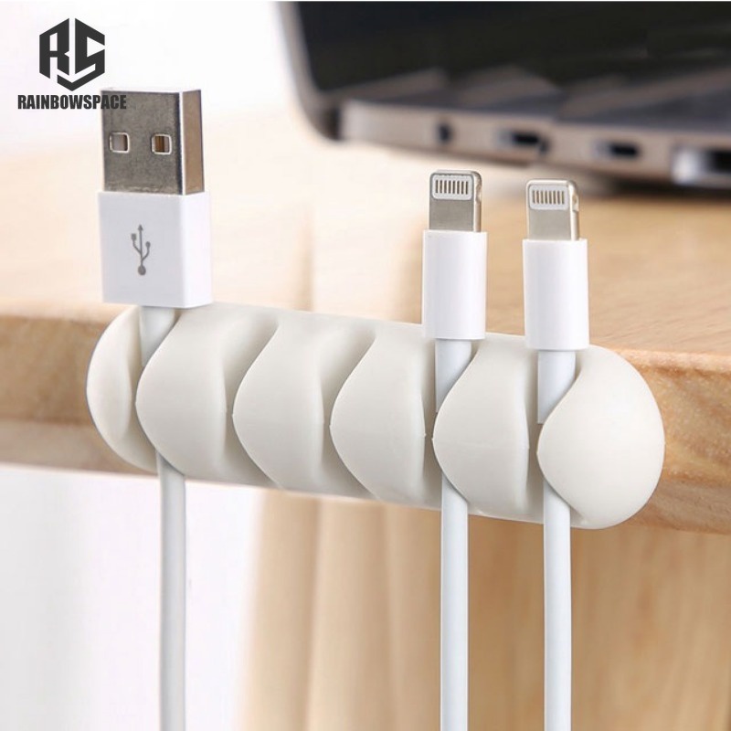 Plug Wire Holder Cable Clip Power USB Cords Sort Out Home Office Desk ...