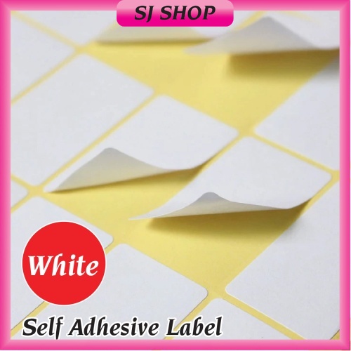 Self Adhesive White Labels Sticker | Squre Retangle | Penanda Buku | A5 ...