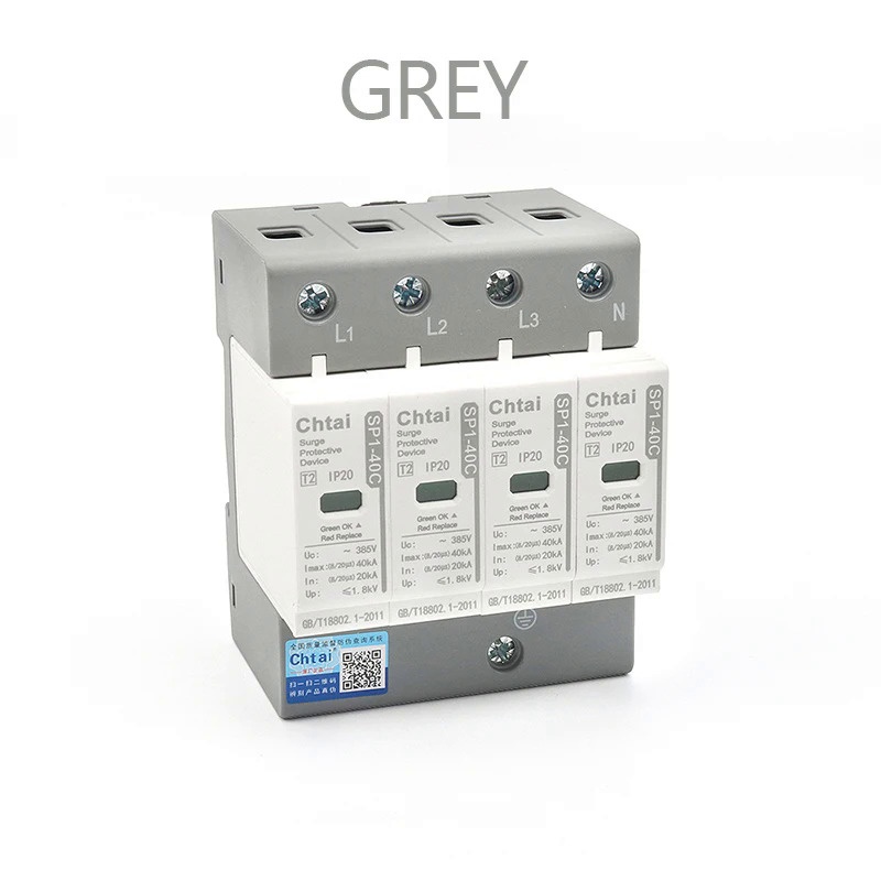 AC SPD Surge Protective Device 2P Arrester Protection Surge Protector AC275V 385V 420V 20ka~40KA ...