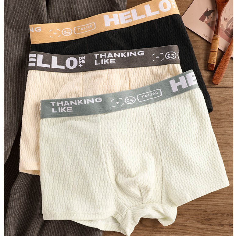 LEBANG Hello Boxer Men Underwear Men Boxer Cotton Men Underwear Set ...