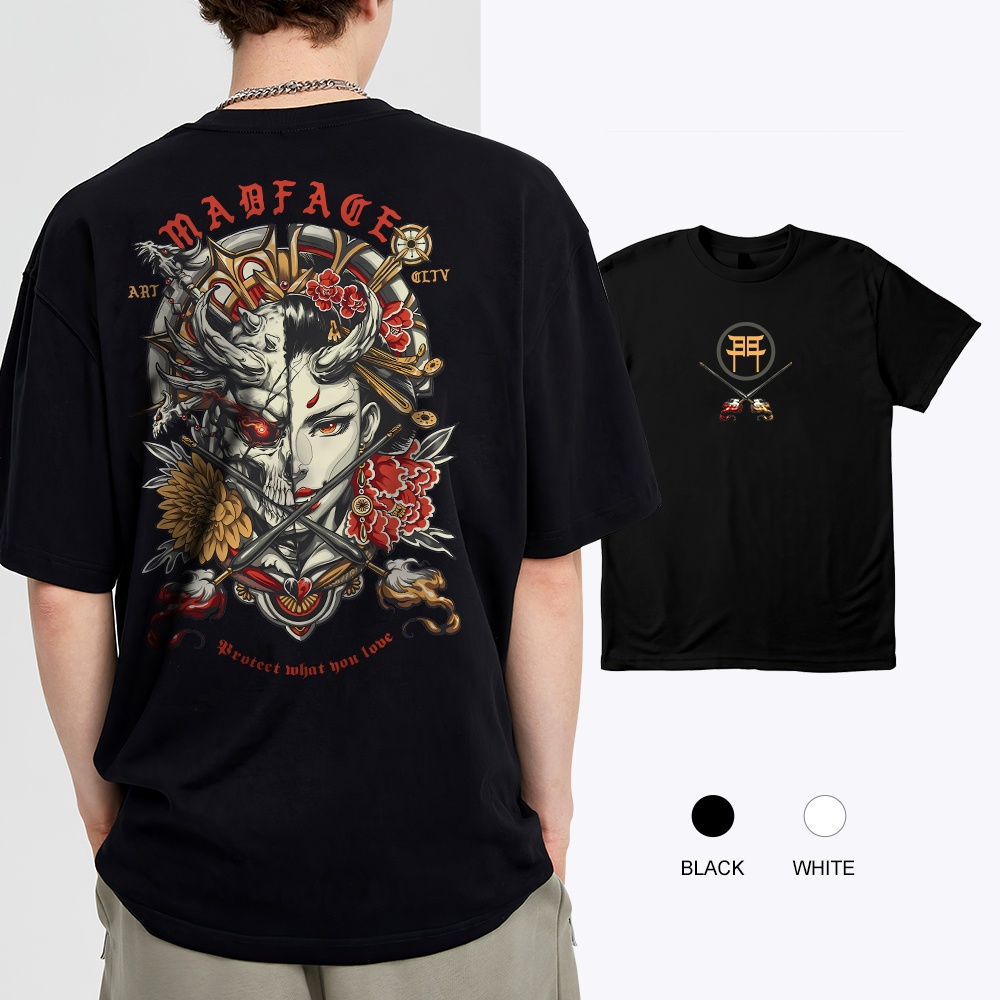Grimace Geisha Half Skeleton Half Beauty T-shirt 220gms | High quality ...