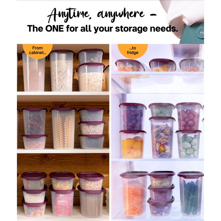 Tupperware One Touch Fresh Small Square Set - 6pcs ( 370ml / 810ml / 1.25l ) | Shopee Malaysia