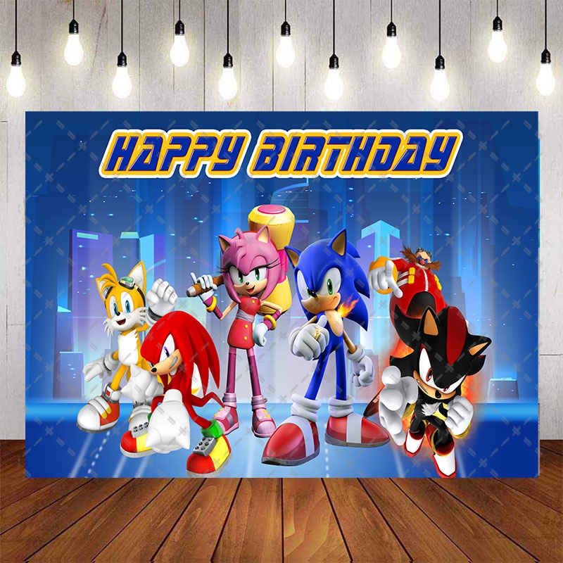 Sonic with Friends Birthday Backdrop For Photography Baby Shower Kids ...
