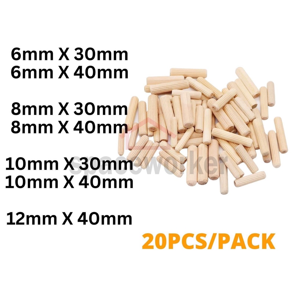 WOODEN JOINT WOOD DOWEL PIN PLUG FOR FURNITURE KAYU SPIN SAMBUNG ...