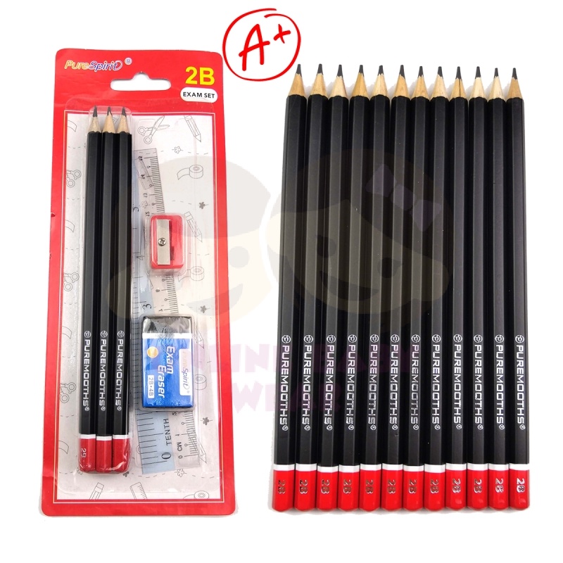2B Pencil Student Exam Writing Pensel Alat Tulis Stationery Sekolah ...