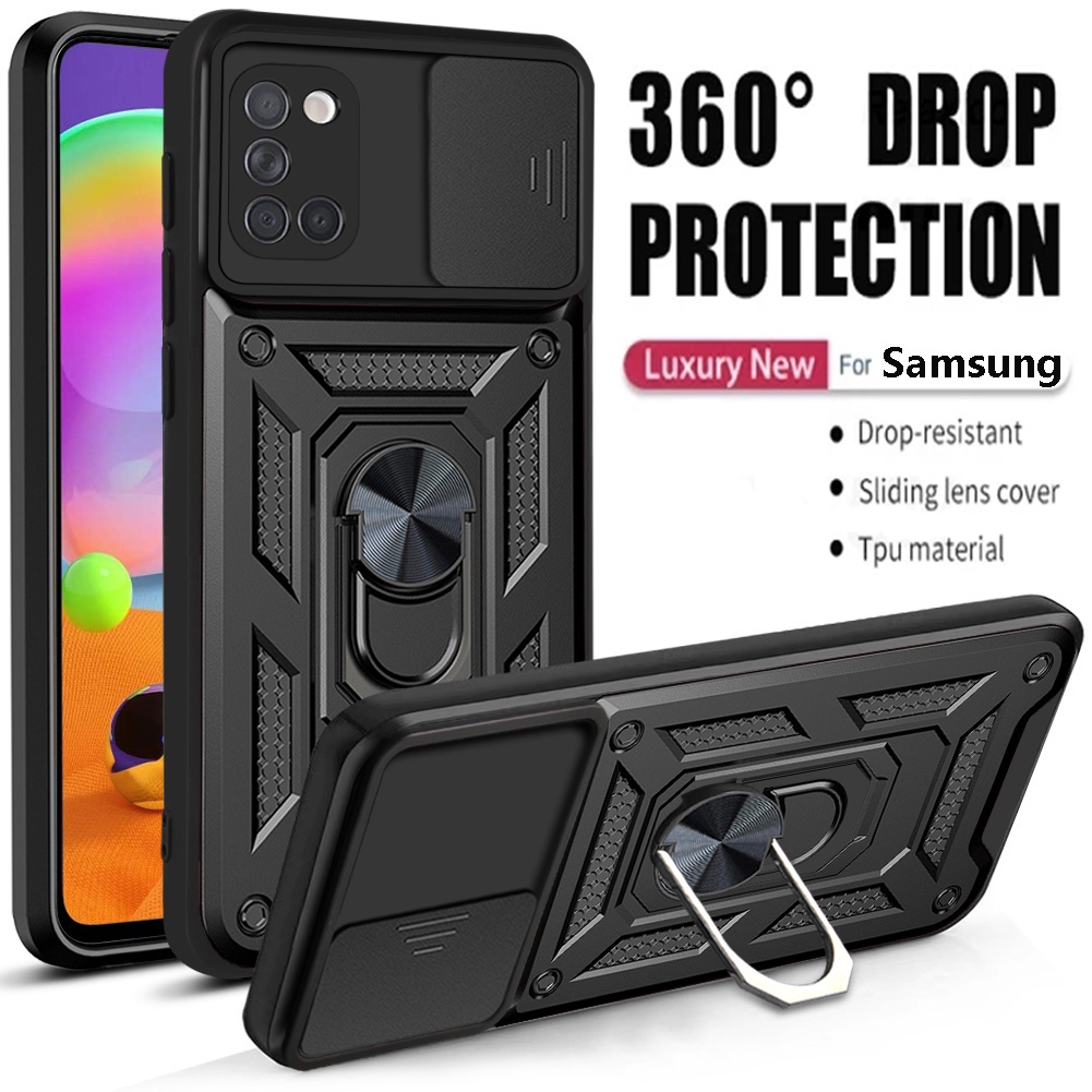 Slide Camera Lens Case For Samsung Galaxy A31 A51 A71 M51 A11 A21S Shockproof Phone Case Armor ...
