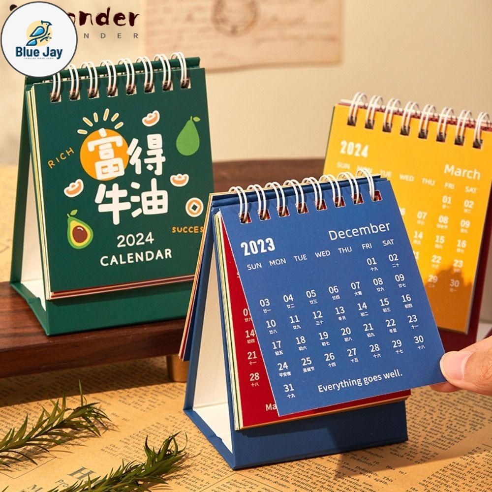 BJ Mini Calendar, Daily Planning Cute Cartoon Desk Calendar, Firm Base ...
