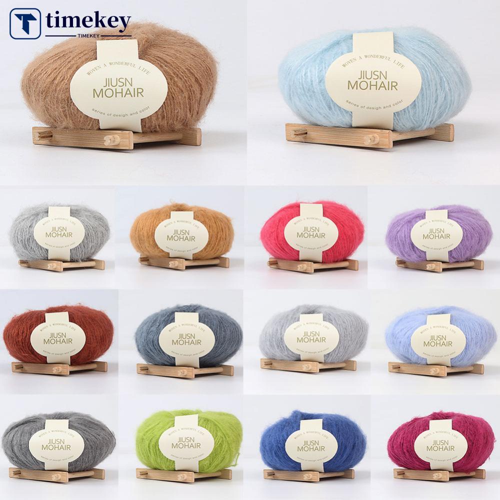 TIMEKEY 25g/Roll Mohair Yarn Extra Soft Warm Baby Wool Crochet Yarn for ...