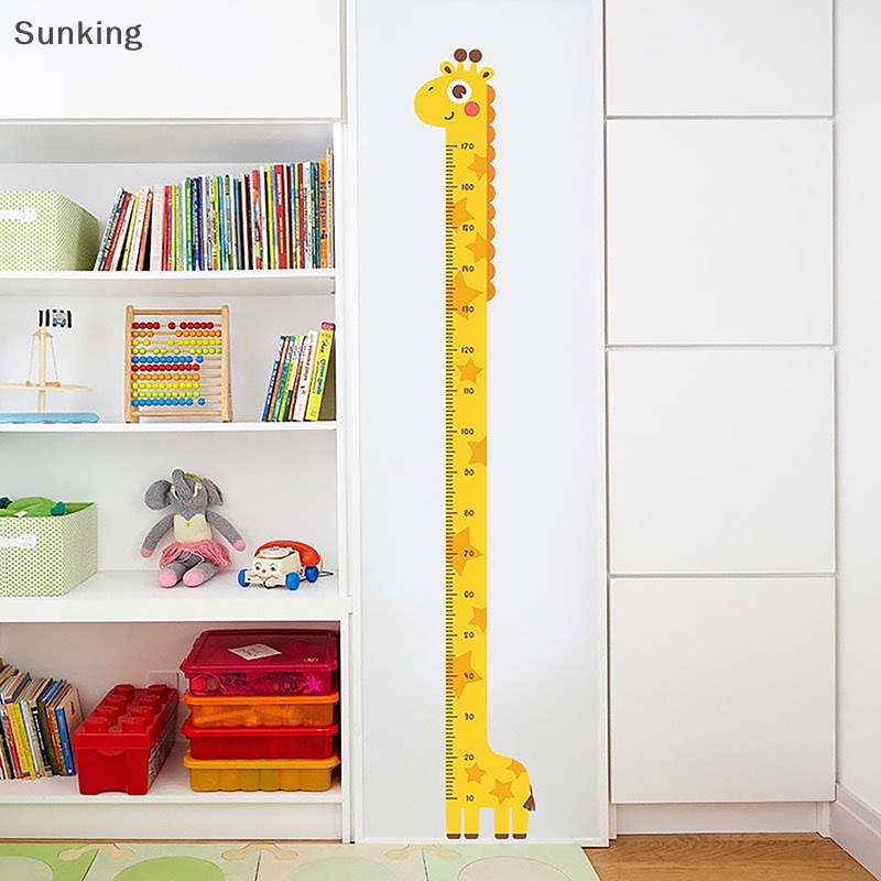 Sunking 1pc Cartoon Animals Height Measure Wall Sticker Giraffe ...