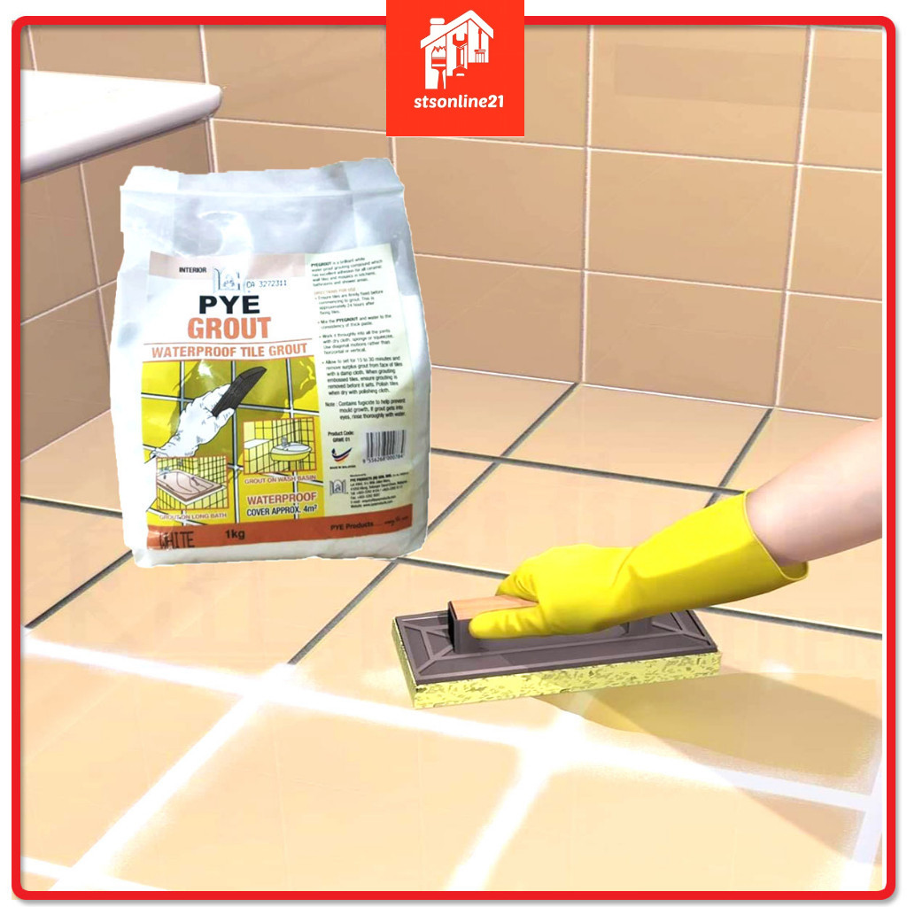 PYE Waterproof Tile Grout 1kg White / Grey | Shopee Malaysia