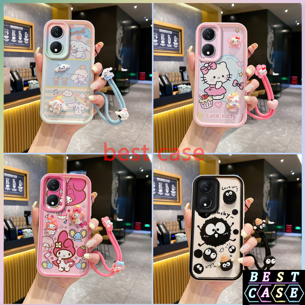 Casing Honor X7b 4G 5G Casing Cinnamoroll And ‌Hello Kitty Cartoon ...