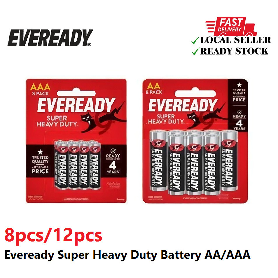 Eveready Super Heavy Duty Battery AA/AAA 8pcs or 12pcs (1212BP8M ...