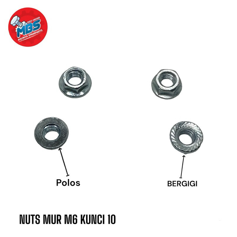 Nuts MUR FLANGE TOPI M6 KEY 10 ORI | Shopee Malaysia