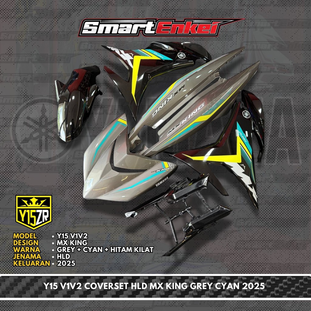 Y15 V1/V2 COVERSET MX KING GREY CYAN 2025 HLD | Shopee Malaysia