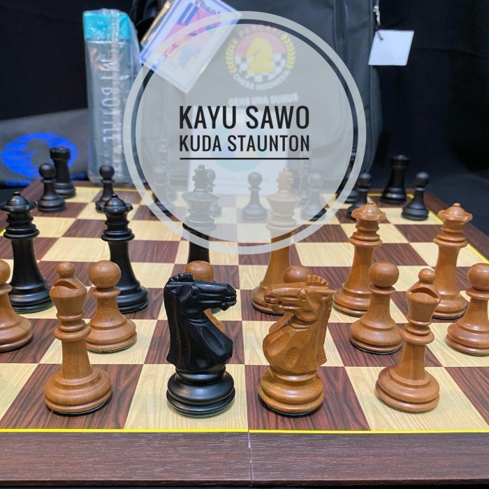 Sapodilla Wooden Chess Set, STAUNTON Horse Model, Standard Percasi ...