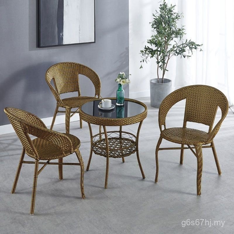 [Kas Air Kalis Lembapan] Kerusi Rotan Set Tiga Keping Balkoni Kerusi ...