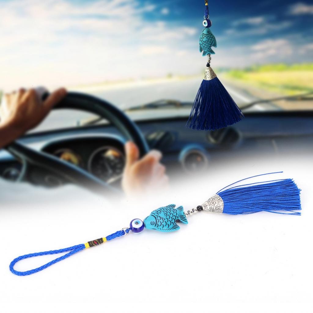 Onebuycart Blue Eye Ornament Tassel Pendant Cars Interior Decorations ...