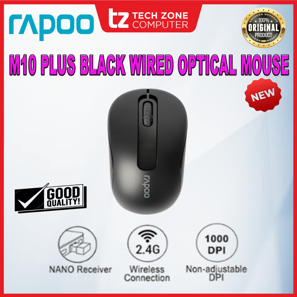 RAPOO M10 PLUS BLACK WIRELESS MOUSE | Shopee Malaysia