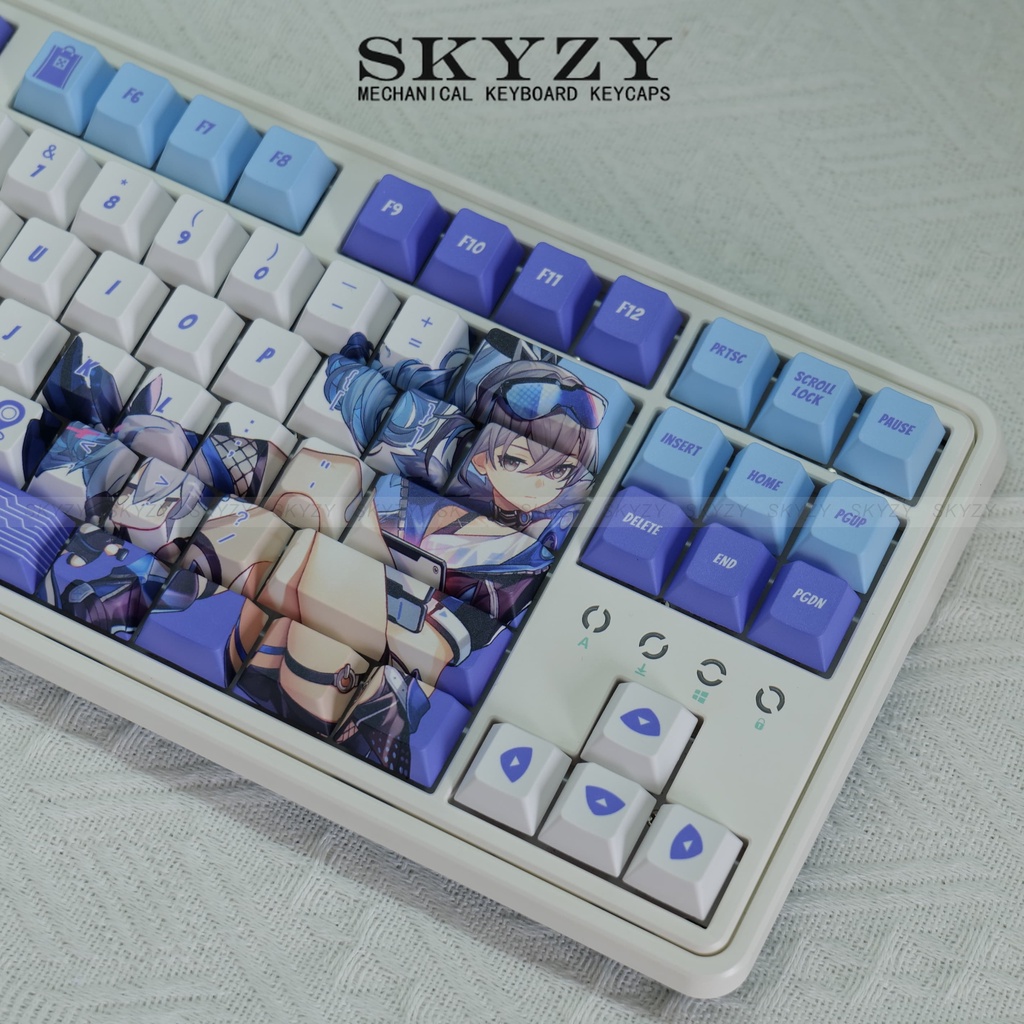 Silver Wolf Keycaps Cherry Profile Honkai Star Rail PBT Dye Sub ...